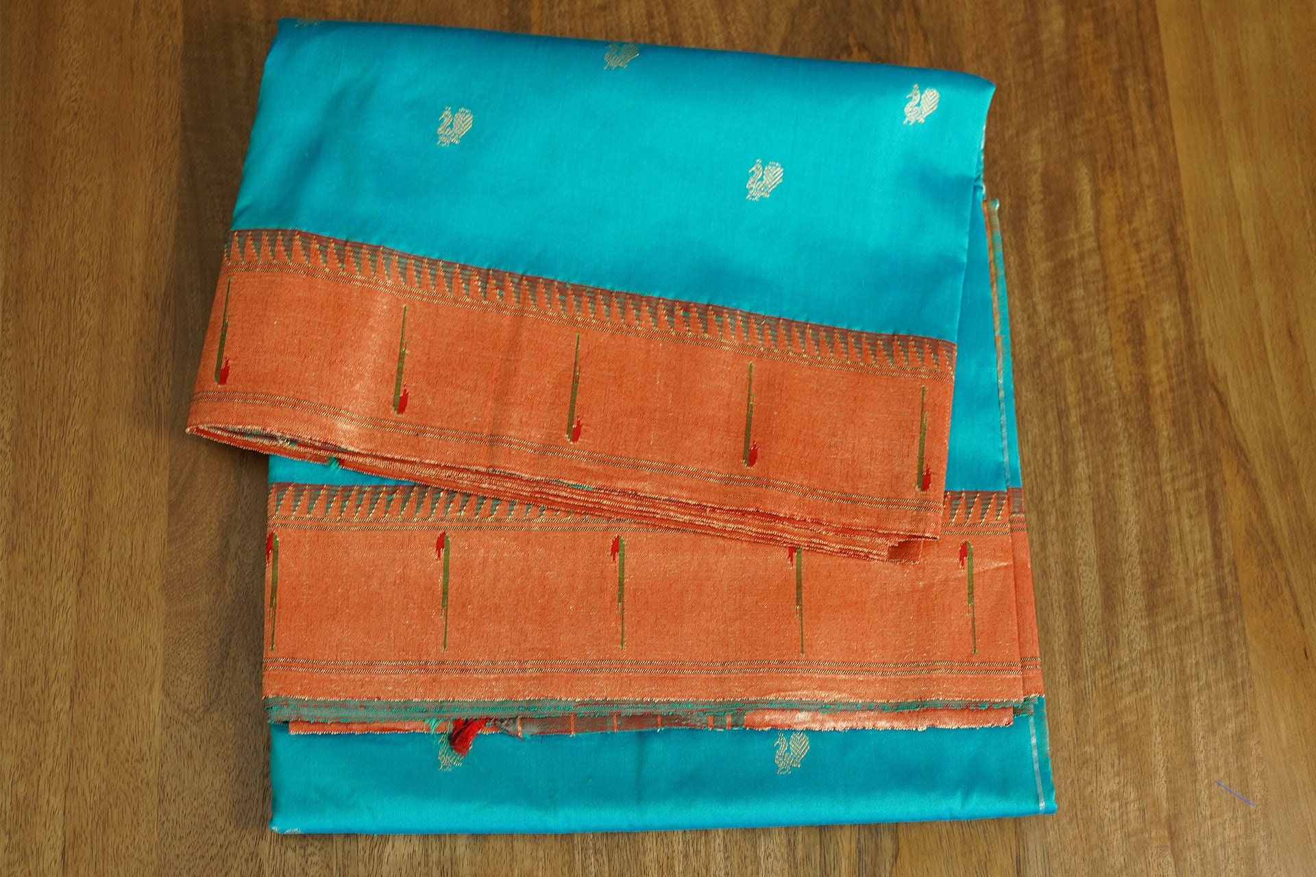 Paithani Saree Single Muniya - Aqua Blue - Etsy