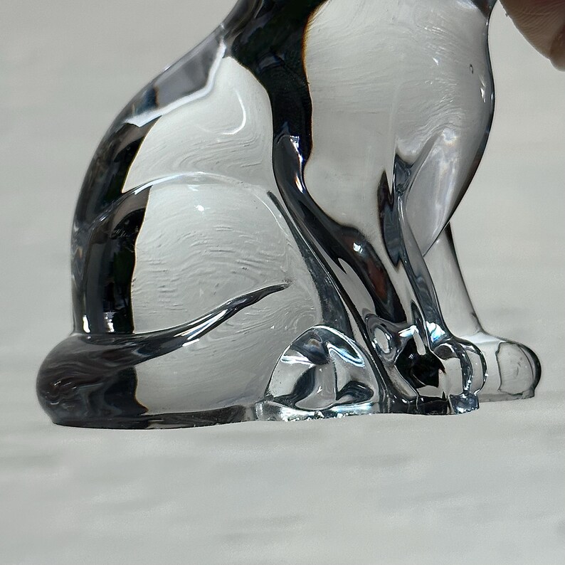 Glass Cat Sculpture | Princess House Kitty Figurine | Crystal Cat ...