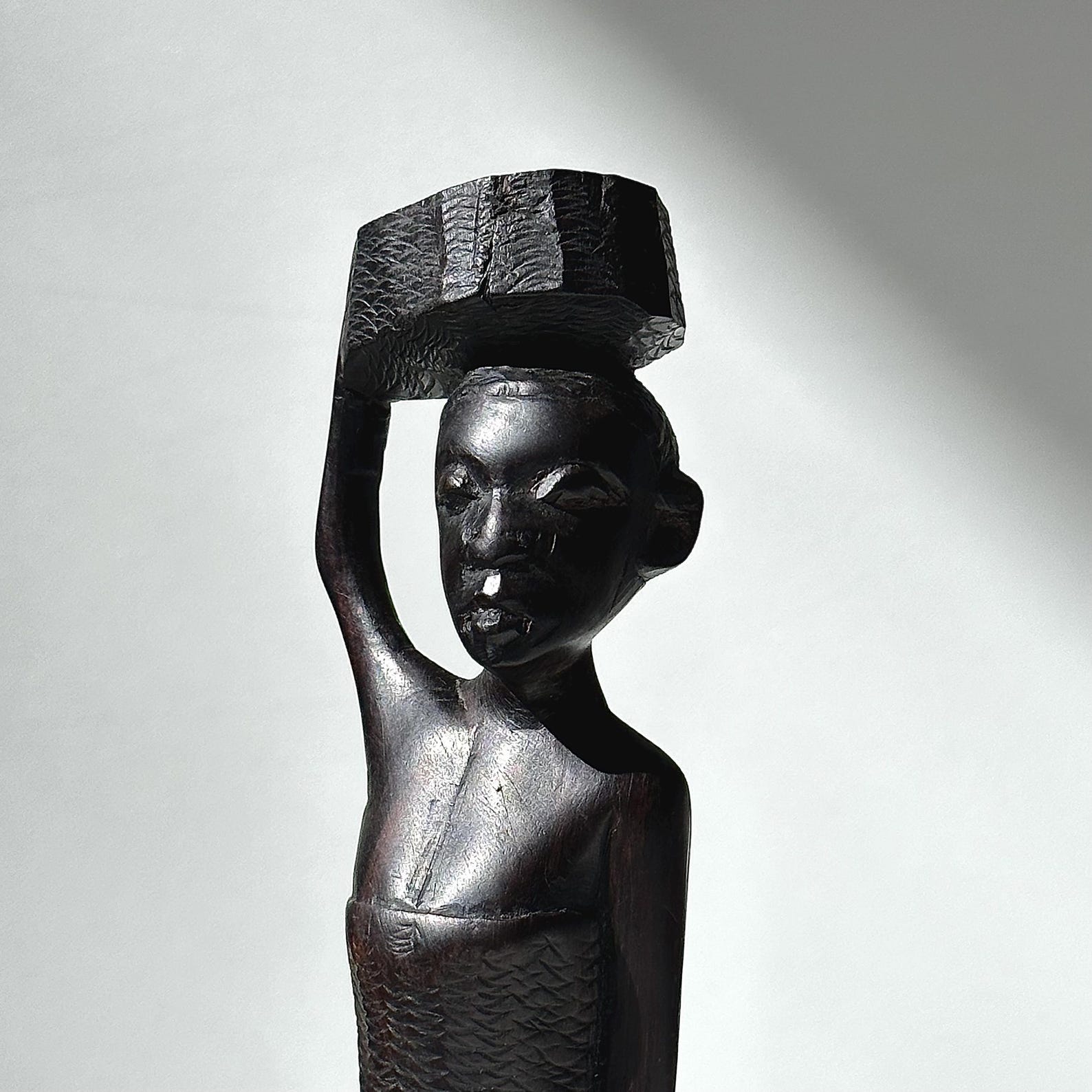 African Ebony Sculpture | 7 Inch Kenyan Woman Figurine | Makonde Tribe ...