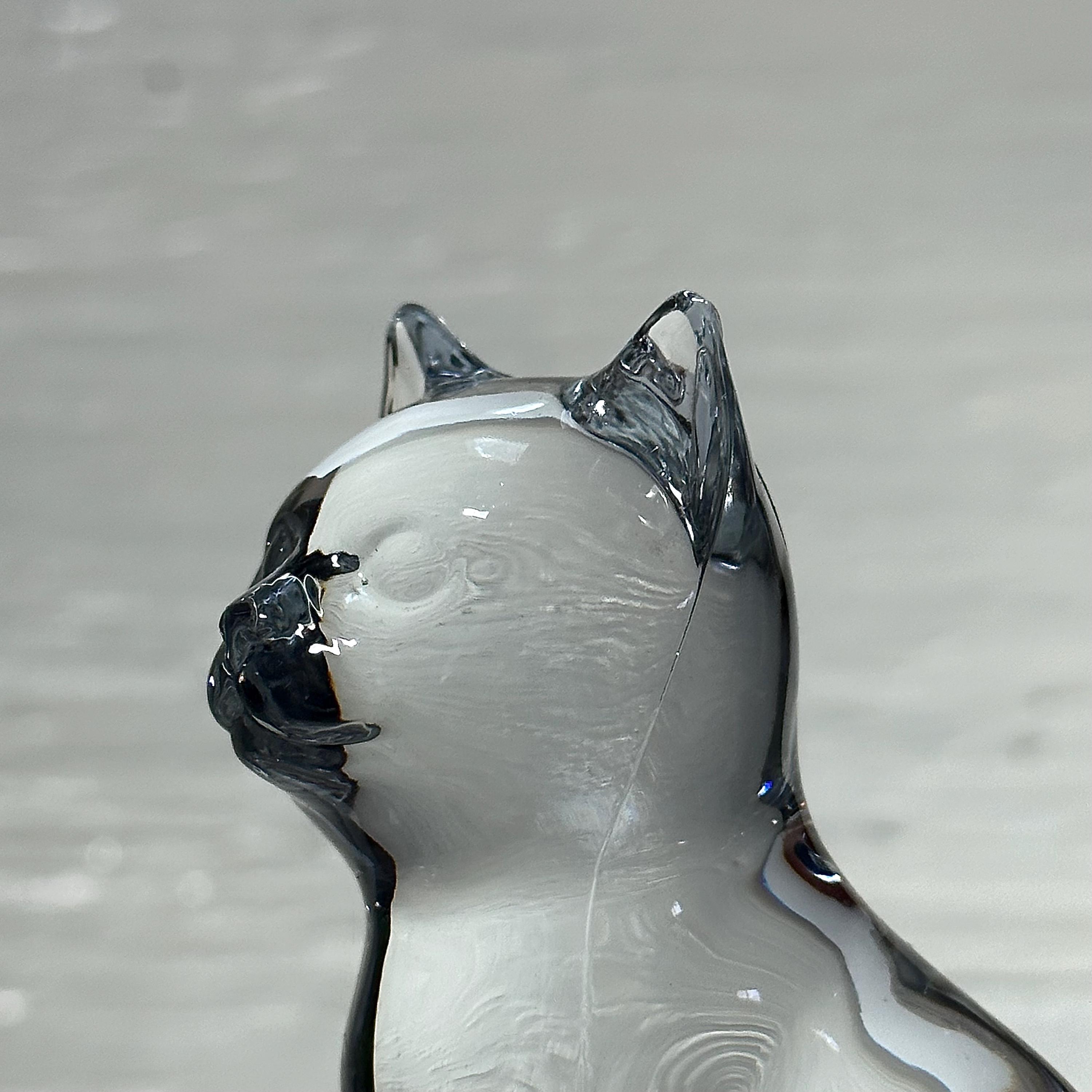 Glass Cat Sculpture | Princess House Kitty Figurine | Crystal Cat ...