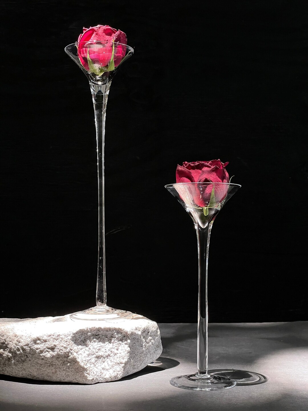 Glass Martini Vase Set | Tall Slim Vase | Party Table Decor - Etsy