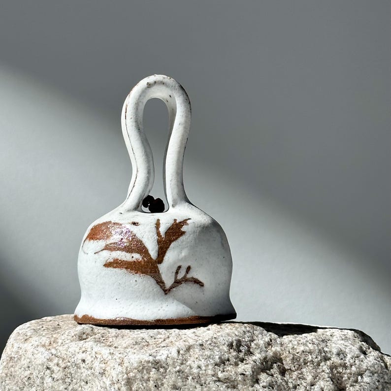 Handmade Ceramic Bell: Signed Studio Pottery With Leather Clapper - Etsy