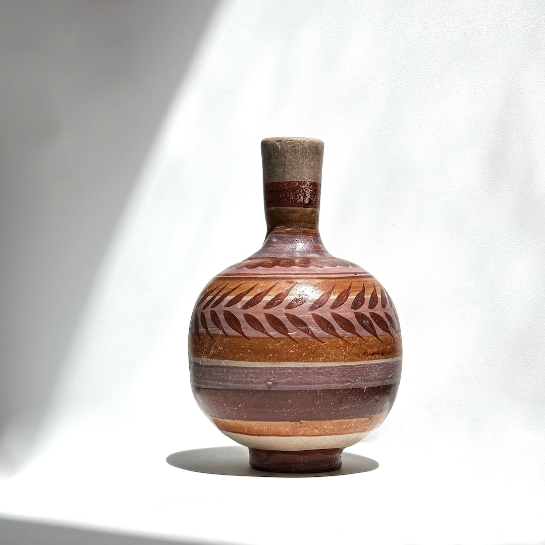 Vintage Mexican Pottery | Red Ceramic Vase | Terracotta Clay Water Jug ...