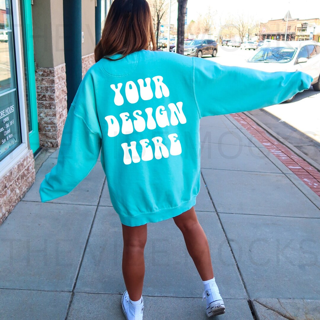 Comfort Colors 1566 Chalky Mint Mockup Comfort Colors Back Sweatshirt ...