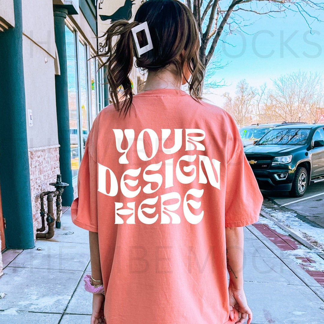 Comfort Colors C1717 Terracotta Mockup Oversized Tshirt Mockup Model ...