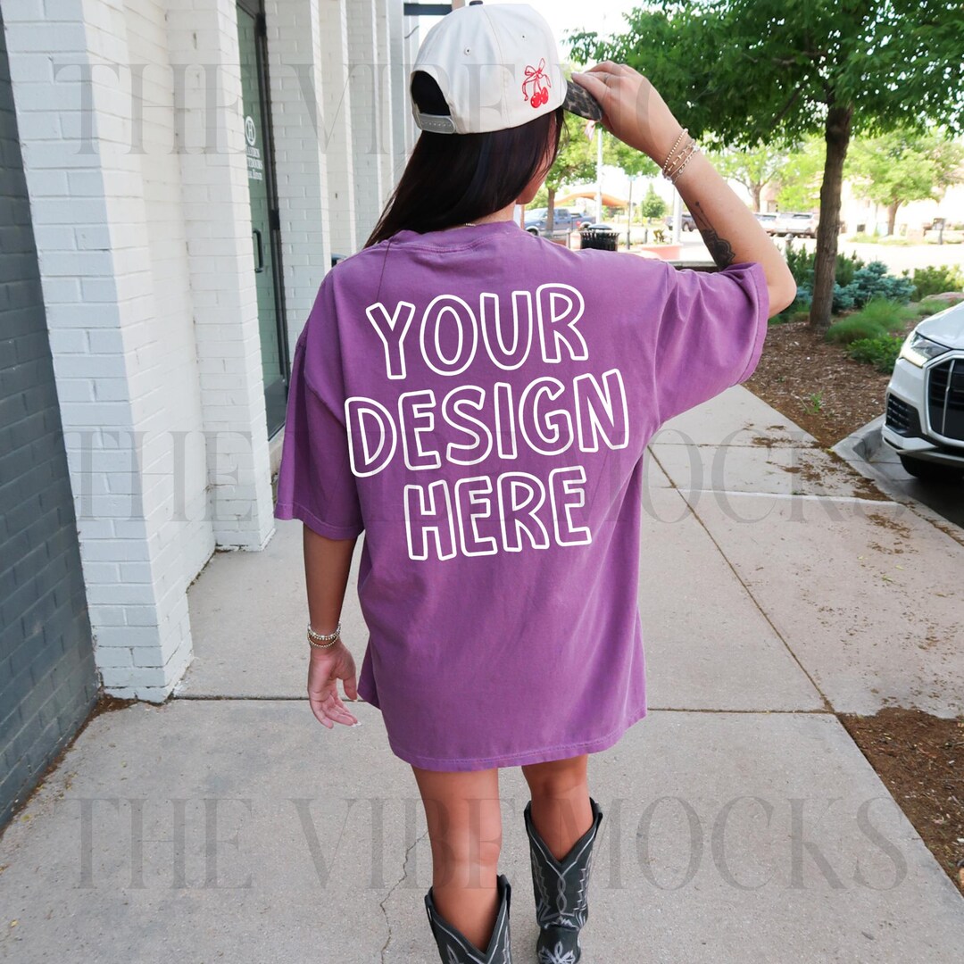 Comfort Colors C1717 Berry Shirt Mockup Western Cowgirl C1717 Berry ...
