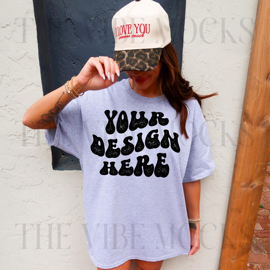 Gildan 5000 Sport Grey Shirt Mockup Oversized Sport Gray Tshirt Mockup ...