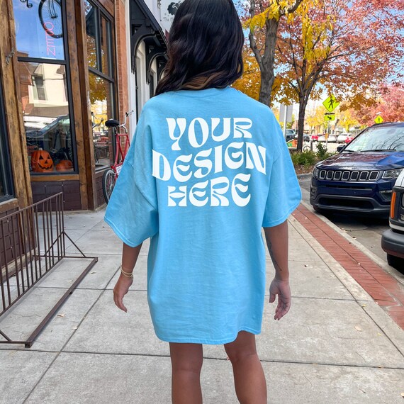 Sky Blue Shirt Back Gildan