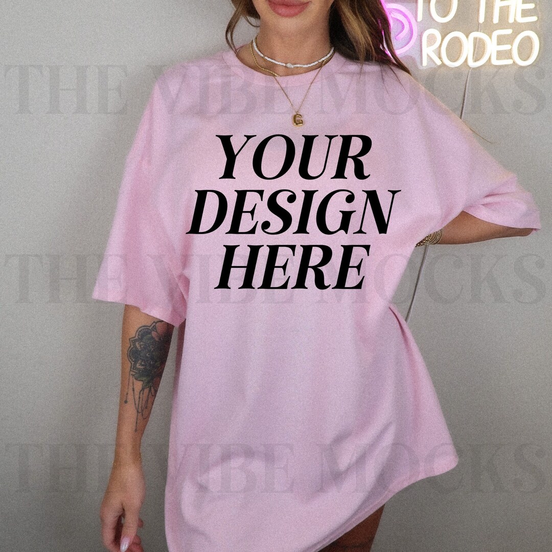 Gildan 5000 Light Pink Shirt Mockup Oversized Light Pink Tshirt Mockup ...