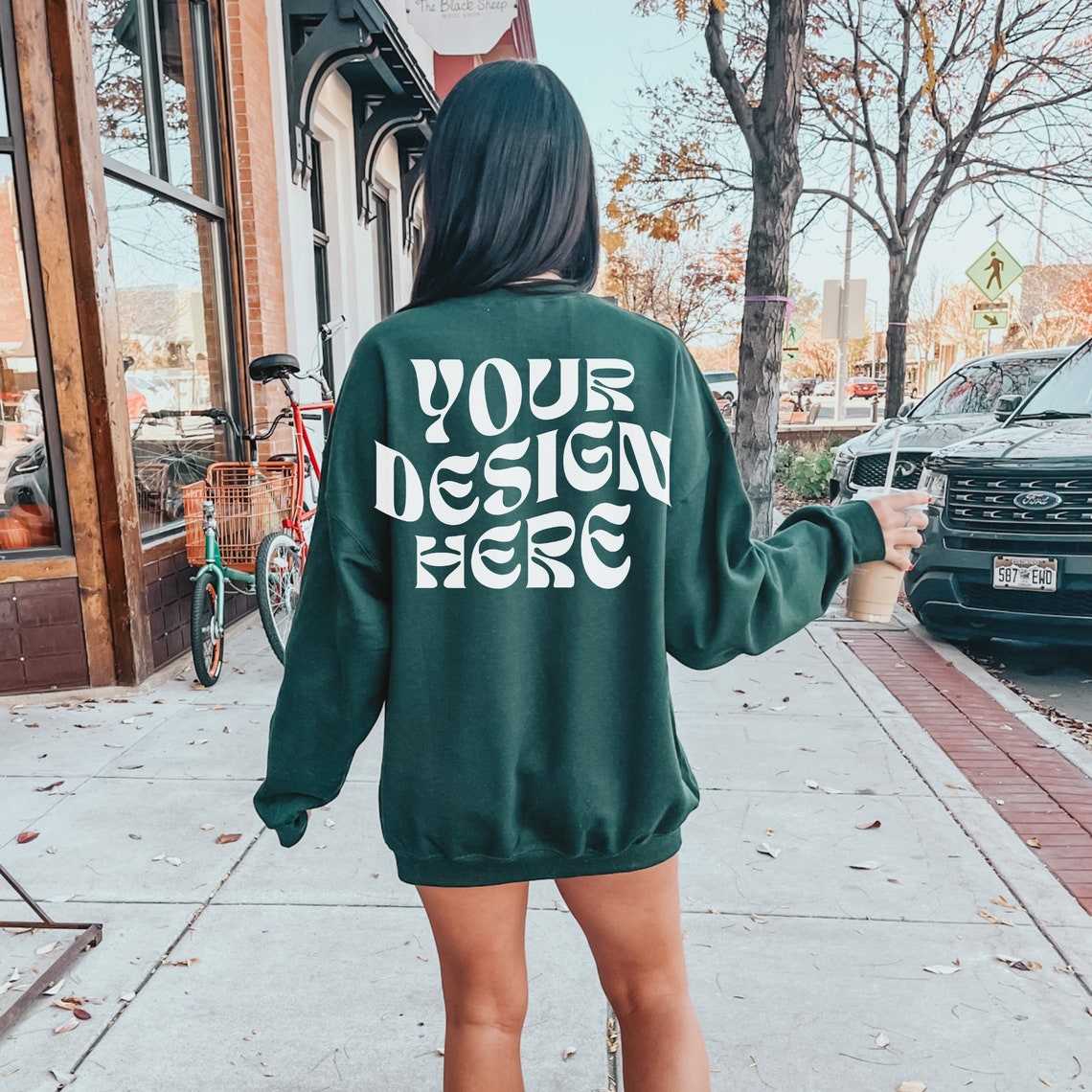 Gildan 18000 Forest Green Back Mockup Oversized Forest Green - Etsy