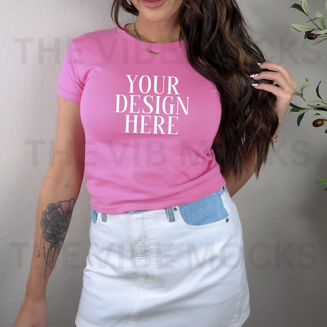 Gildan 5000B Azalea Shirt Mockup Cropped Azalea Tshirt Mockup Model ...