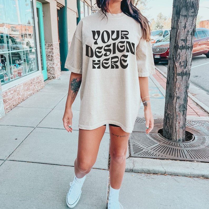 Comfort Colors C1717 Ivory Mockup Oversized Ivory Outdoors - Etsy