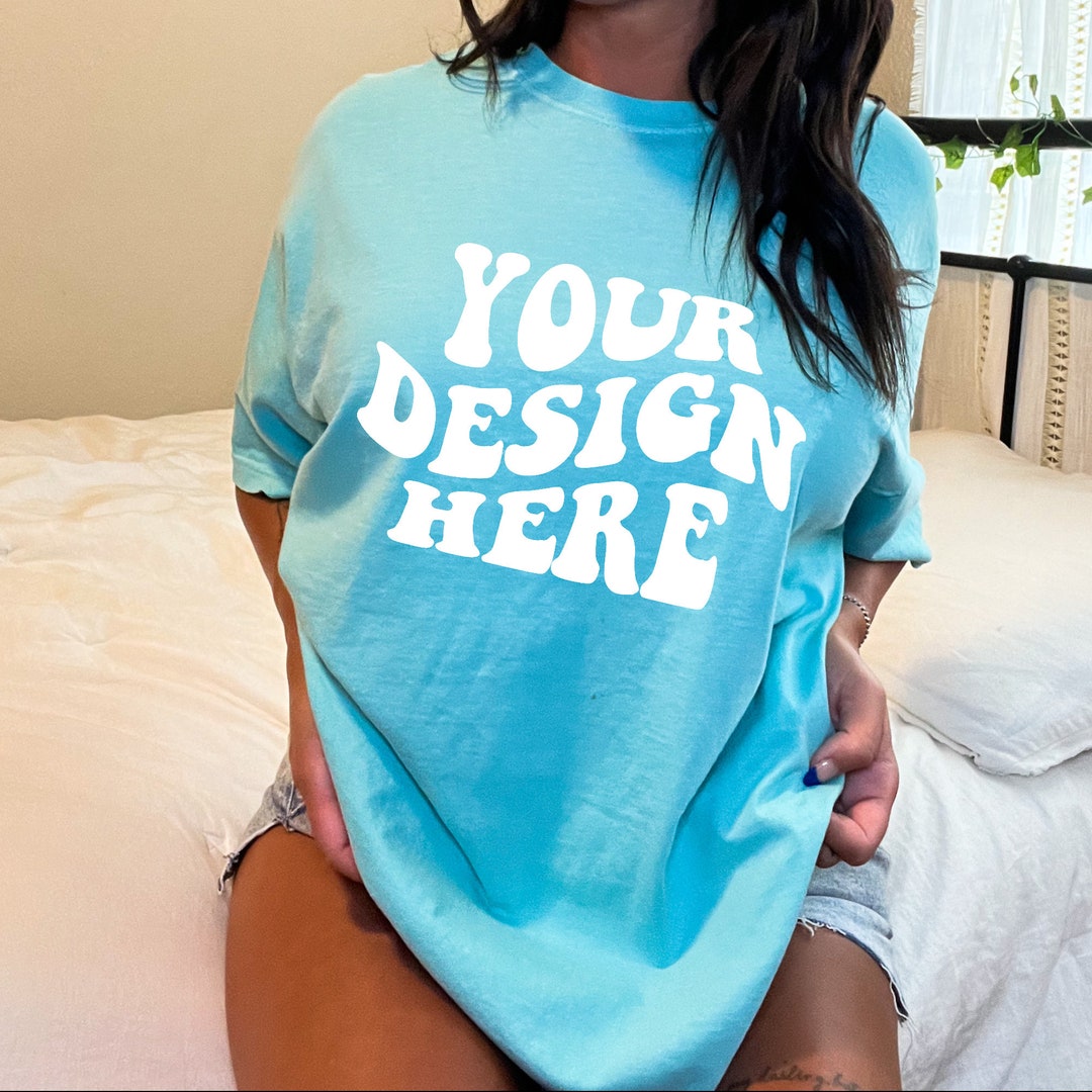Comfort Colors C1717 Chalky Mint Mockup Oversized Tshirt Mockup Model ...