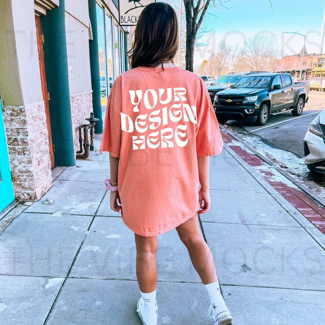 Comfort Colors C1717 Terracotta Mockup Oversized Tshirt Mockup Model ...