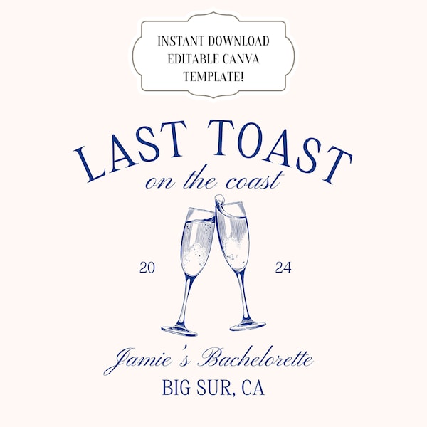 Bachelorette Last Toast on the Coast Template - Etsy