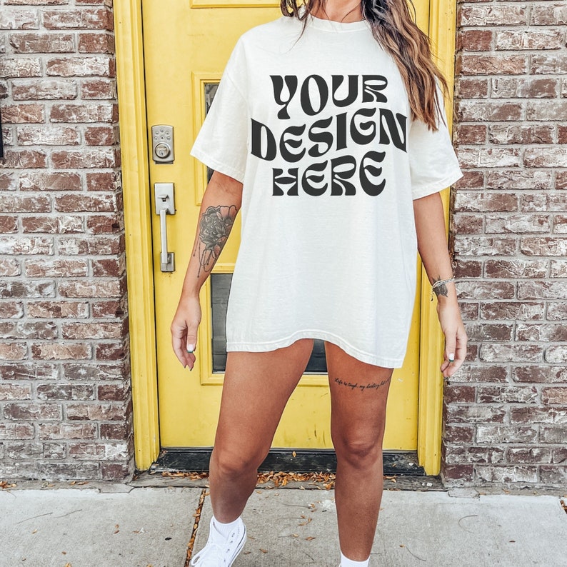 Comfort Colors C1717 Ivory Mockup Oversized Ivory Outdoors - Etsy