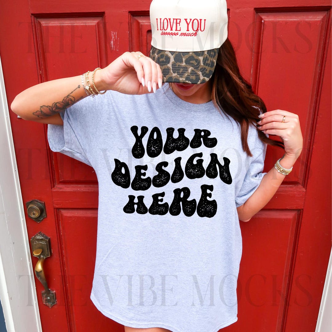 Gildan 5000 Sport Grey Shirt Mockup Oversized Sport Gray Tshirt Mockup ...