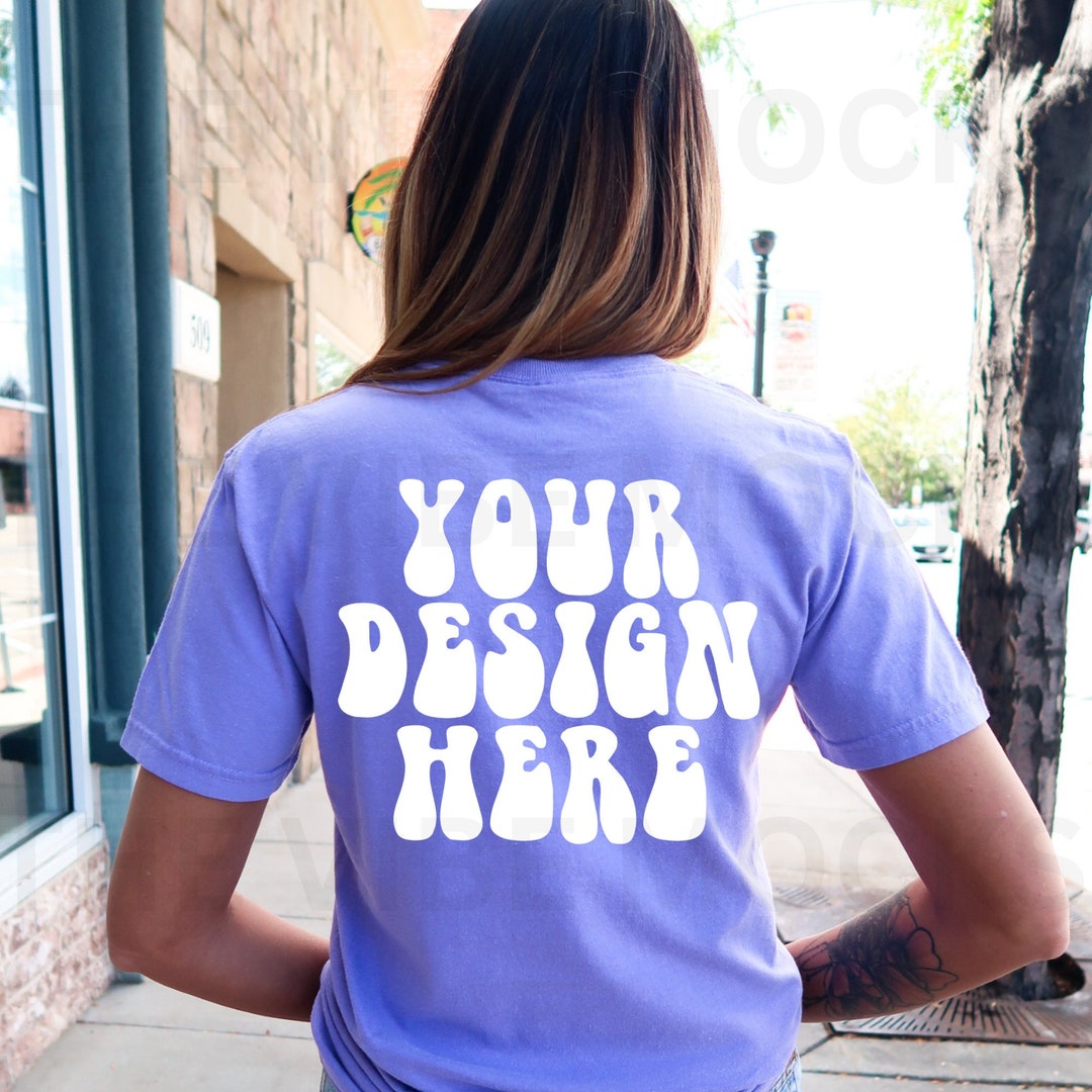 Comfort Colors C1717 Violet Mockup Oversized Tshirt Mockup Model Mockup ...