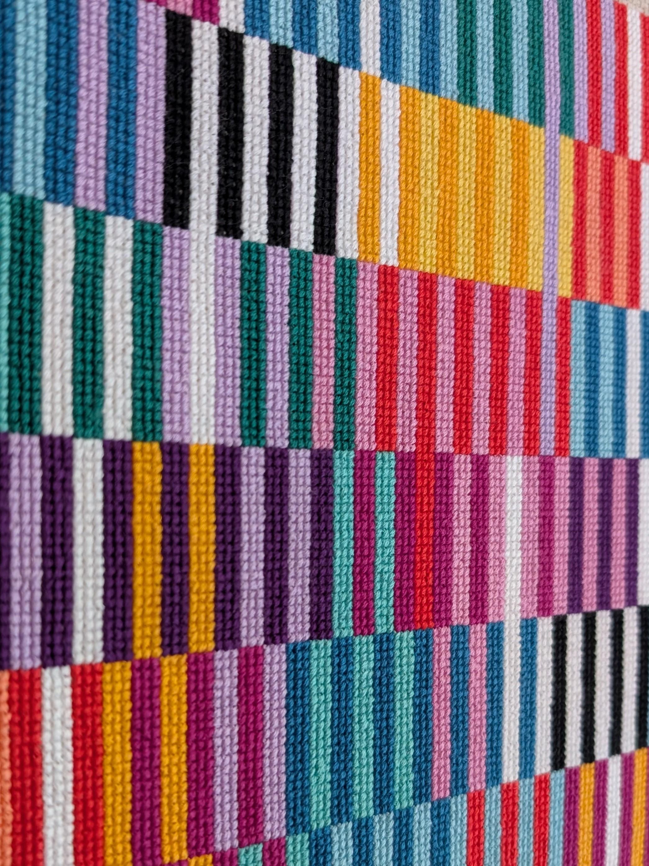 Jeweled Rainbow Color Block Stripes, Geometric Modern Cross Stitch ...