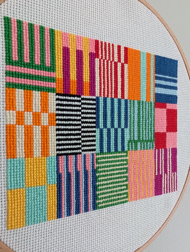 Candy Rainbow Stripes, Geometric Modern Cross Stitch Pattern, PDF ...