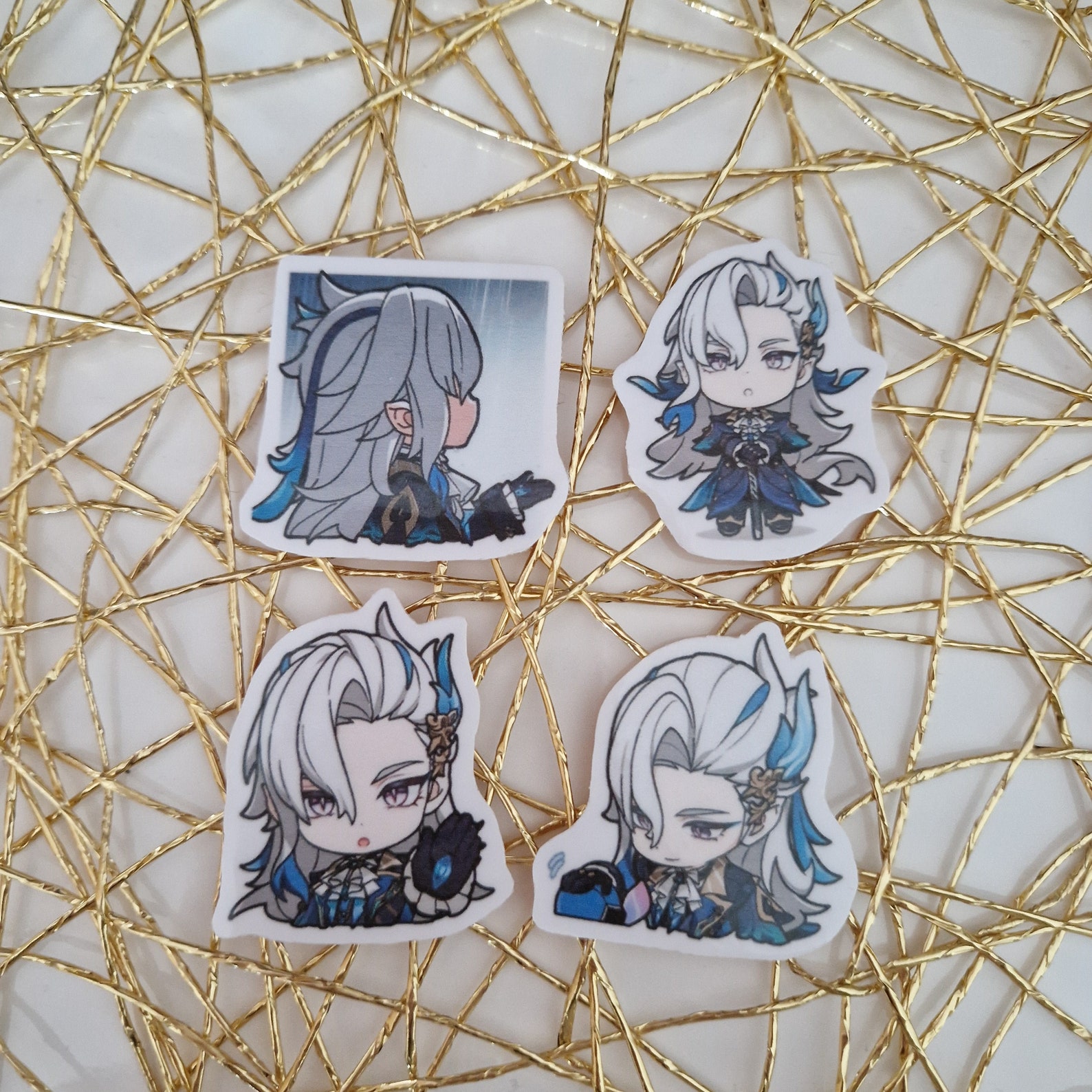 Genshin Impact Stickers Wriothesley & Neuvillette - Etsy