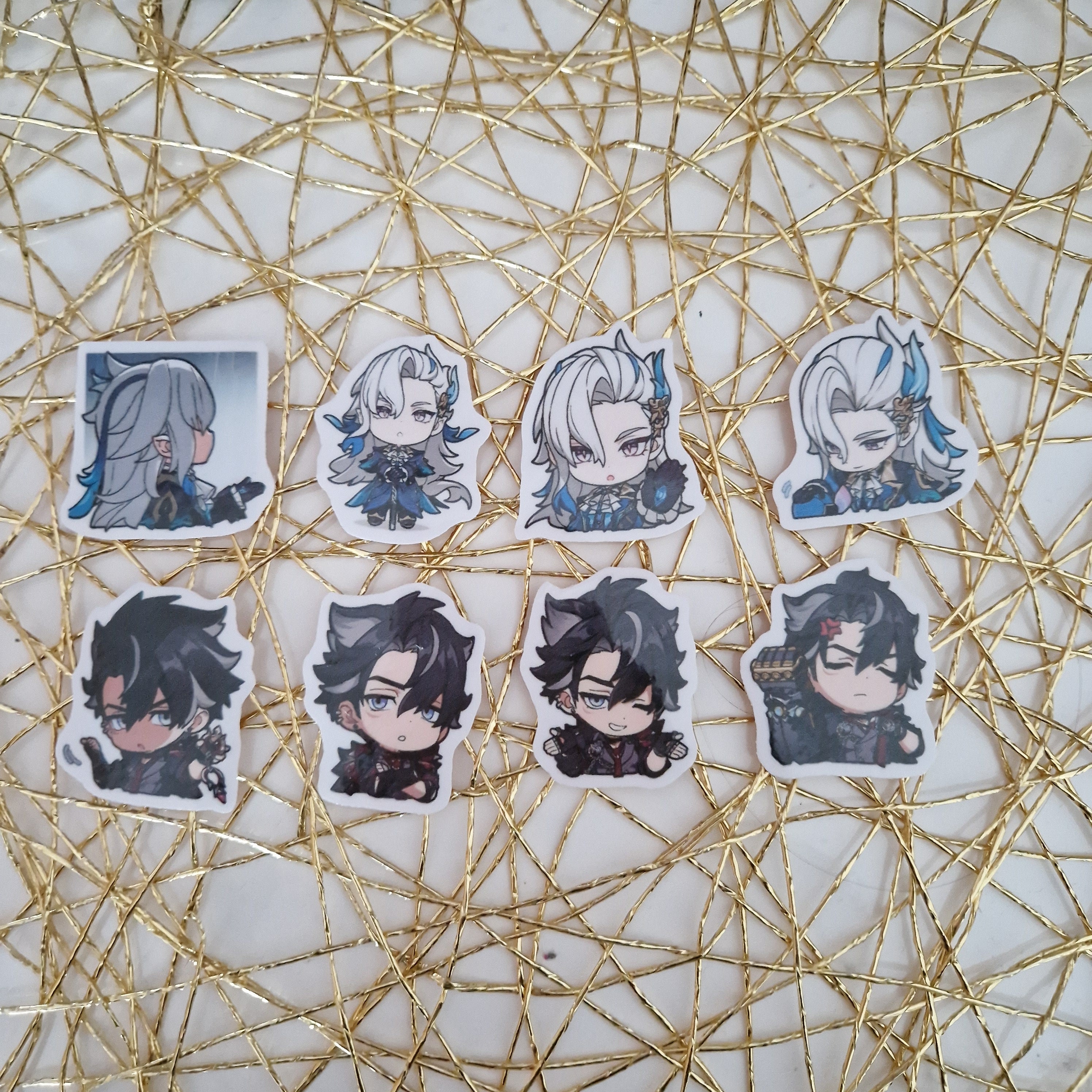 Genshin Impact Stickers Wriothesley & Neuvillette - Etsy