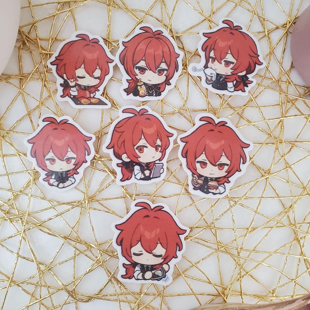 Genshin Impact Stickers Diluc - Etsy