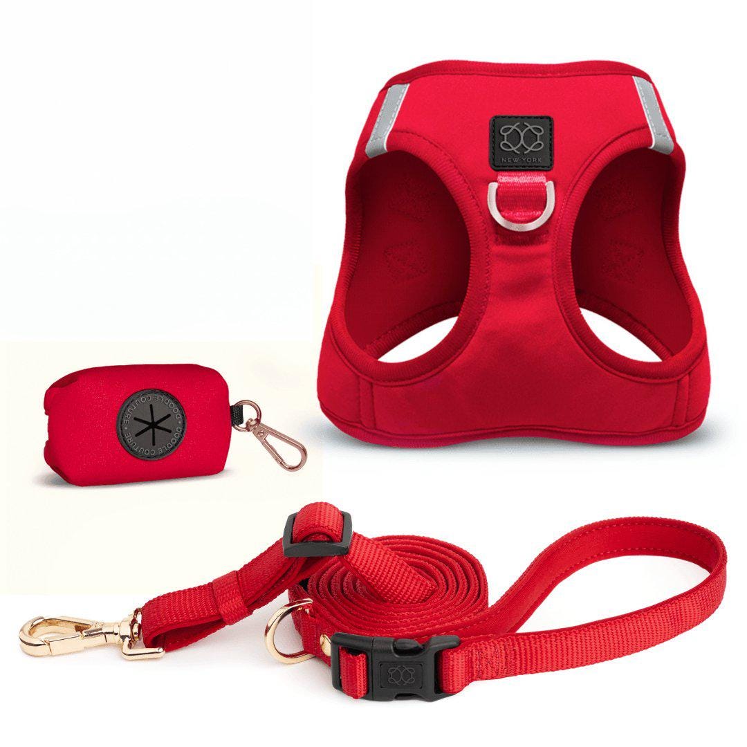 Luxe No-pull, Step-in Dog Walking Set Iconic Red - Etsy