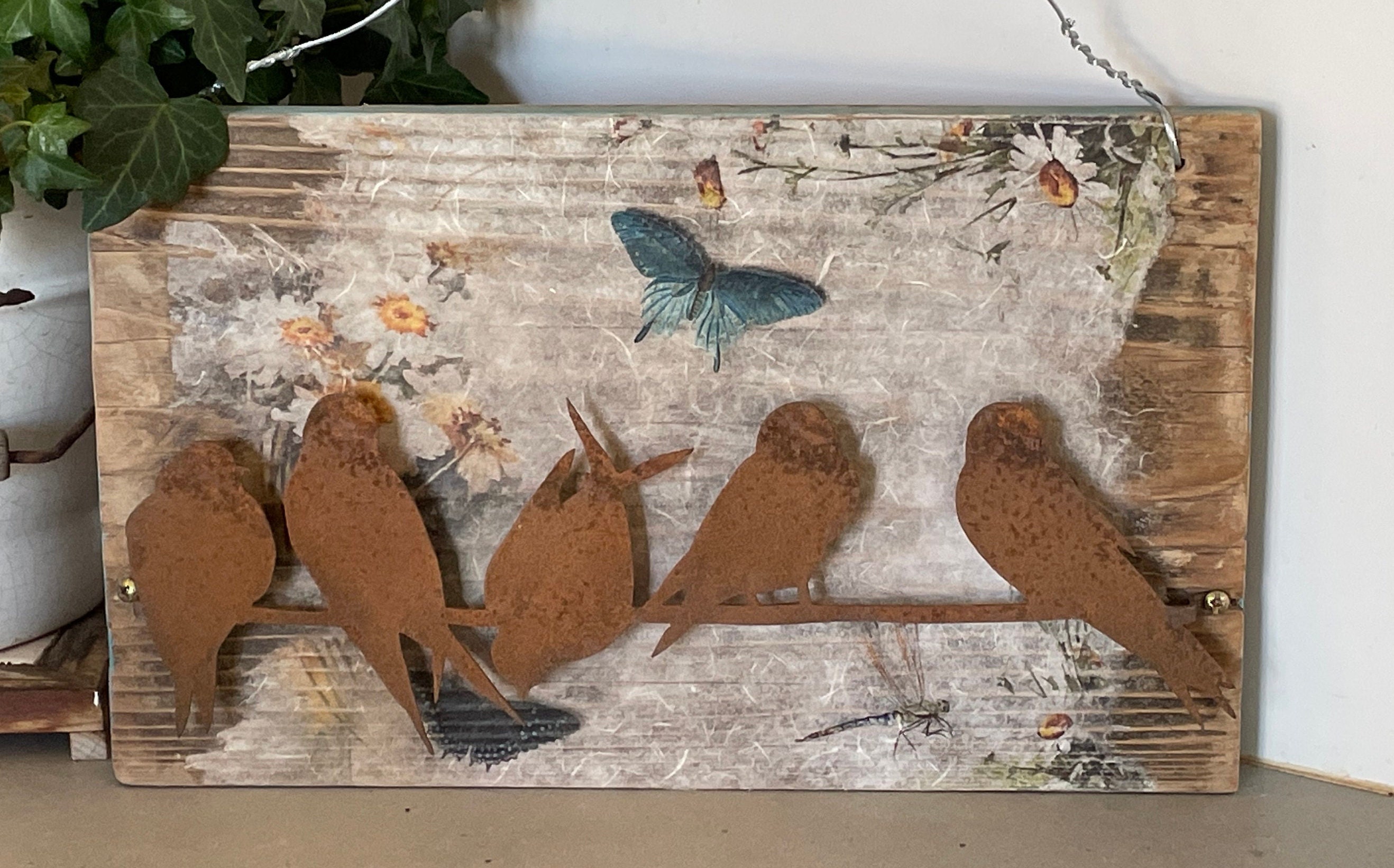 Decoupage Rustic Wood Wall Hanging - Etsy