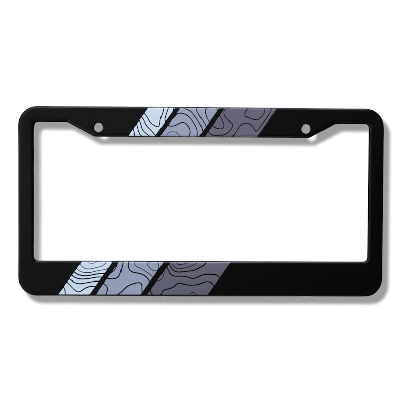 Topographic Tri-color Retro Stripes Aluminum License Plate Frame for ...