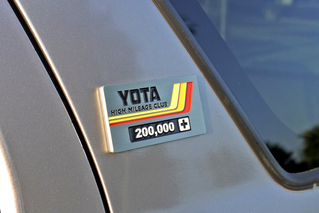 High Mileage Club Badge for Toyota, Vintage Heritage Stripes, 100K ...