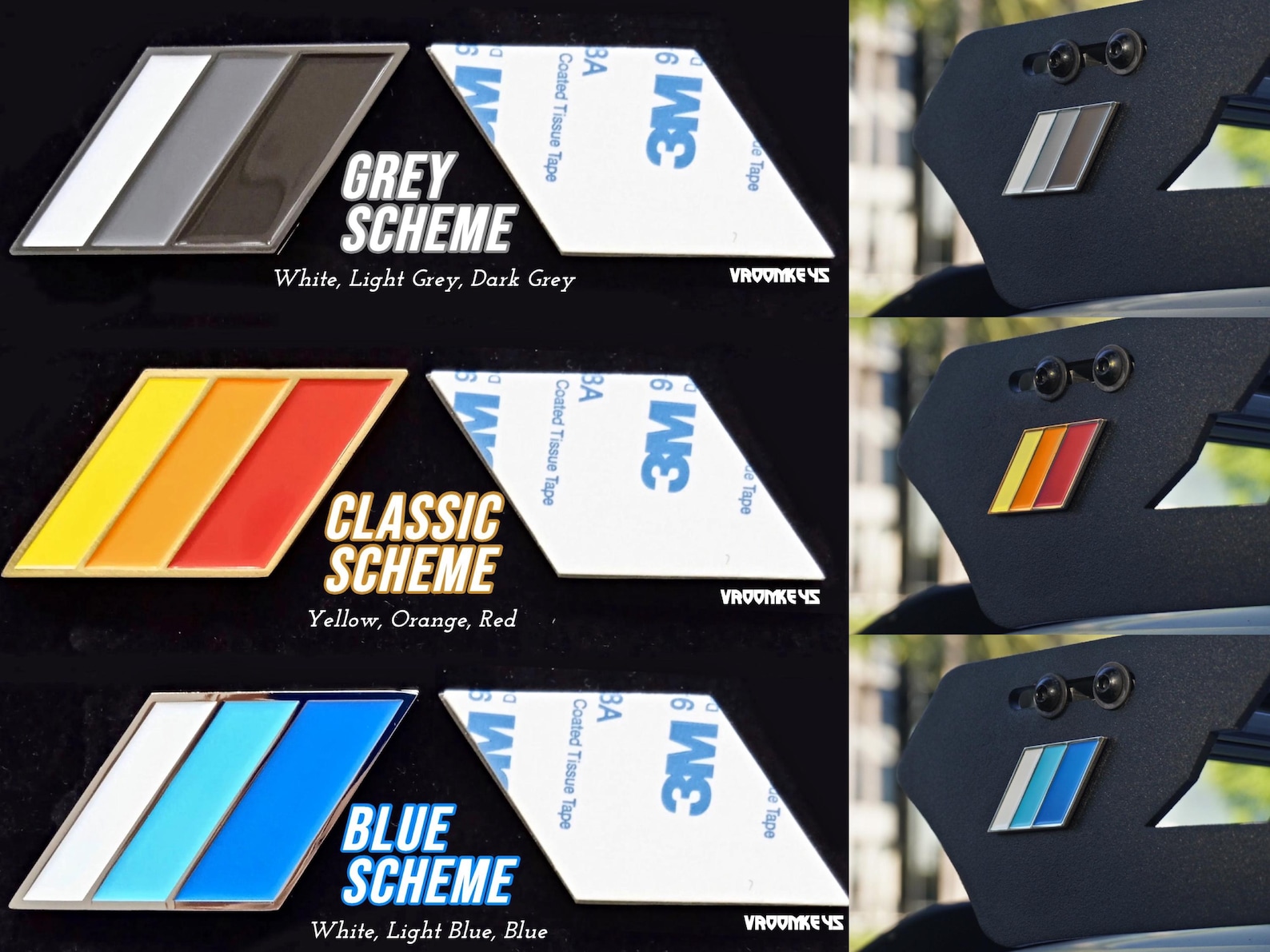 Tri-color TRD Style Badge Emblems for Toyota, 3M Adhesive Tape - Etsy
