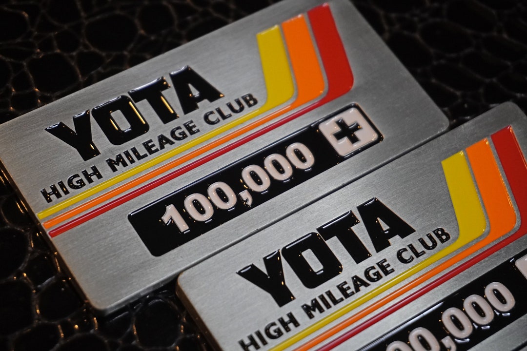 High Mileage Club Badge for Toyota, Vintage Heritage Stripes, 100K ...