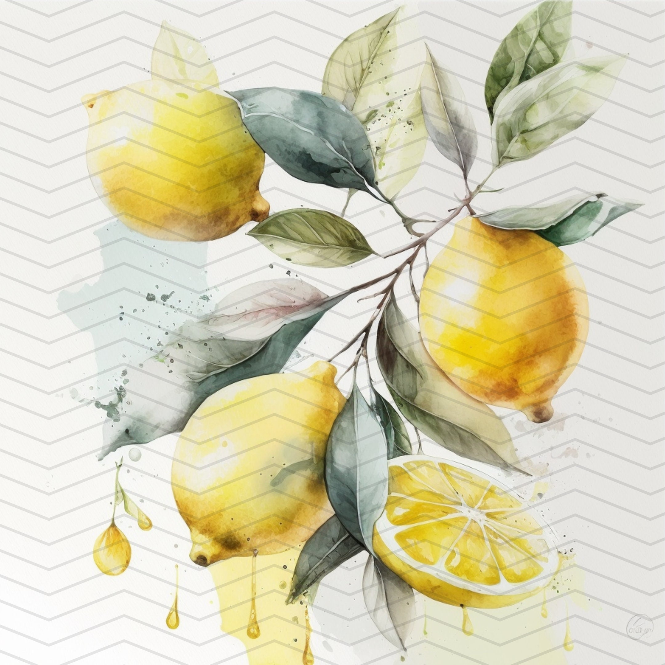 Watercolor Lemons Clipart for Summer Clip Art for Commercial - Etsy