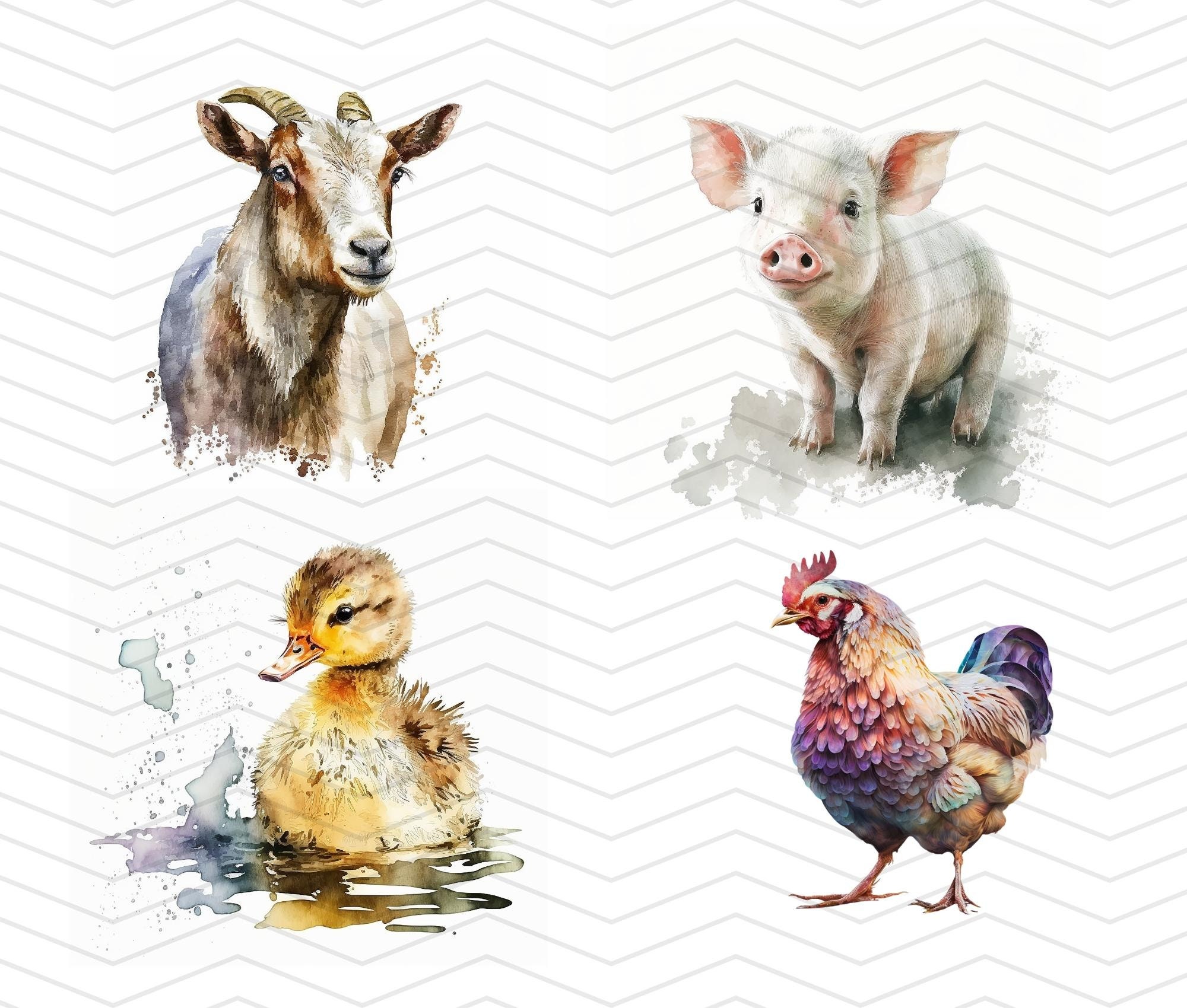Farm Nursery Decor Farm Animal PNG Farmhouse Clipart Bundle - Etsy
