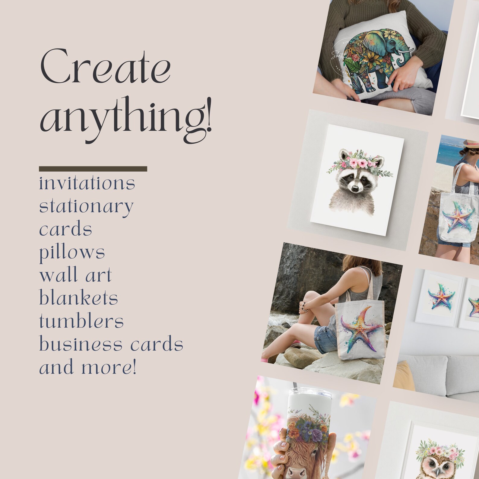 Beach Clipart Set Summer Beach Clipart Starfish Wall Decor - Etsy