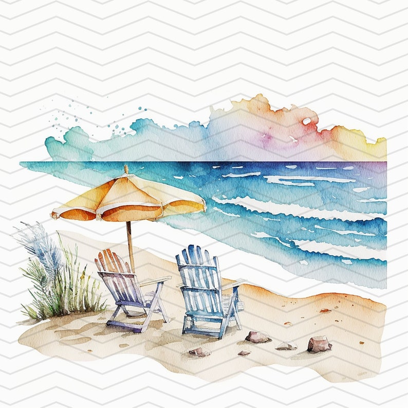 Beach Clipart Set Summer Beach Clipart Starfish Wall Decor - Etsy