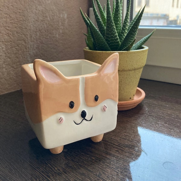 Corgi Planter - Etsy