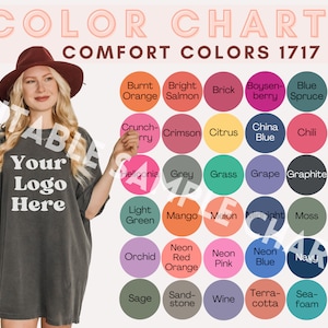 Comfort Colors 1717 Color Chart, Printify Users, Editable Canva ...