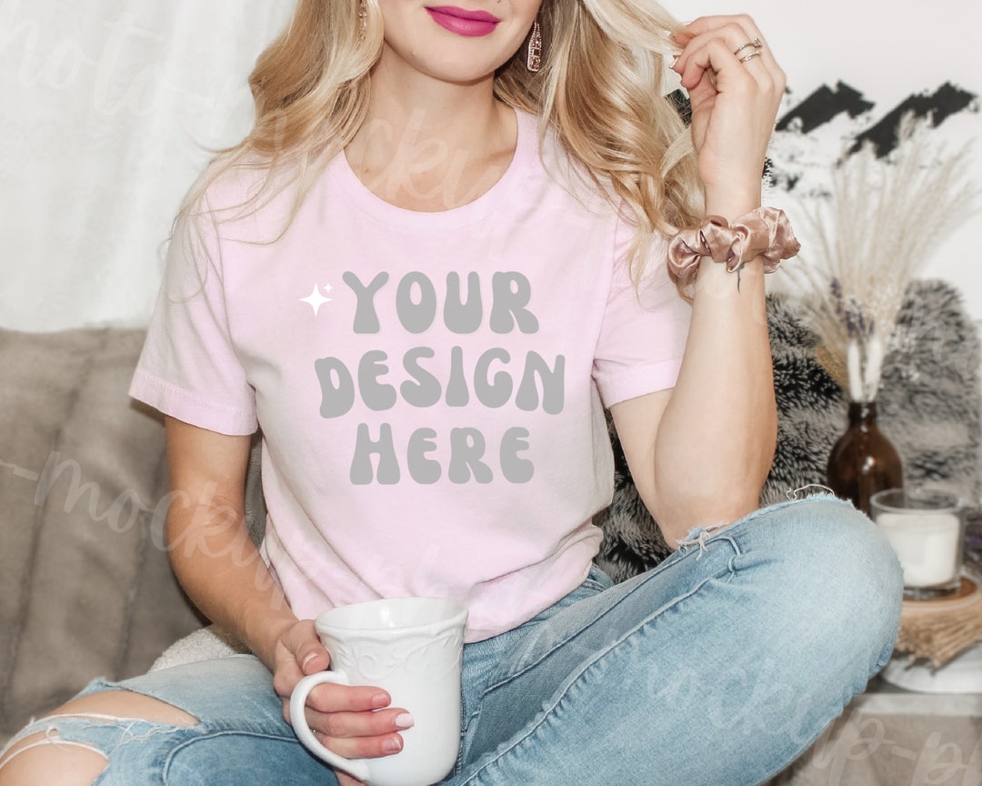 Soft Pink Tshirt Mockup Soft Pink Bella Canvas 3001 Mockup - Etsy