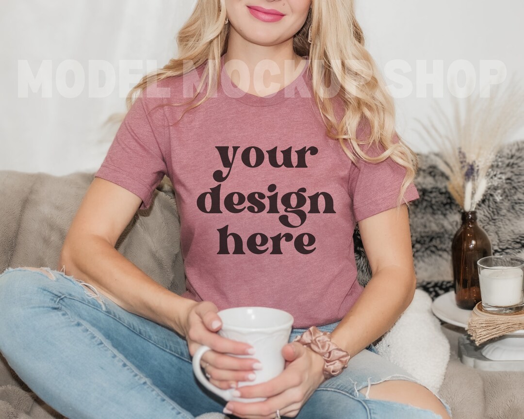 Heather Mauve Bella Canvas 3001 Mockup Tshirt Mockup Simple - Etsy