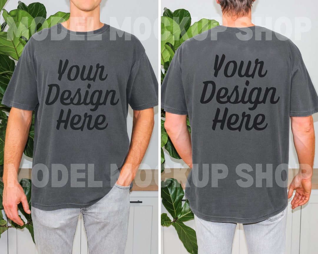 Pepper Comfort Colors 1717 Tshirt Mockup, Front and Back Mockup, Male ...