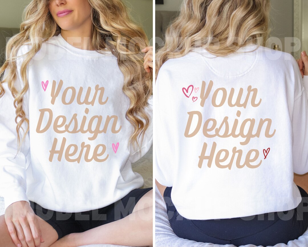 Comfort Colors 1566 Mockup White, Comfort Colors White Sweatshirt ...