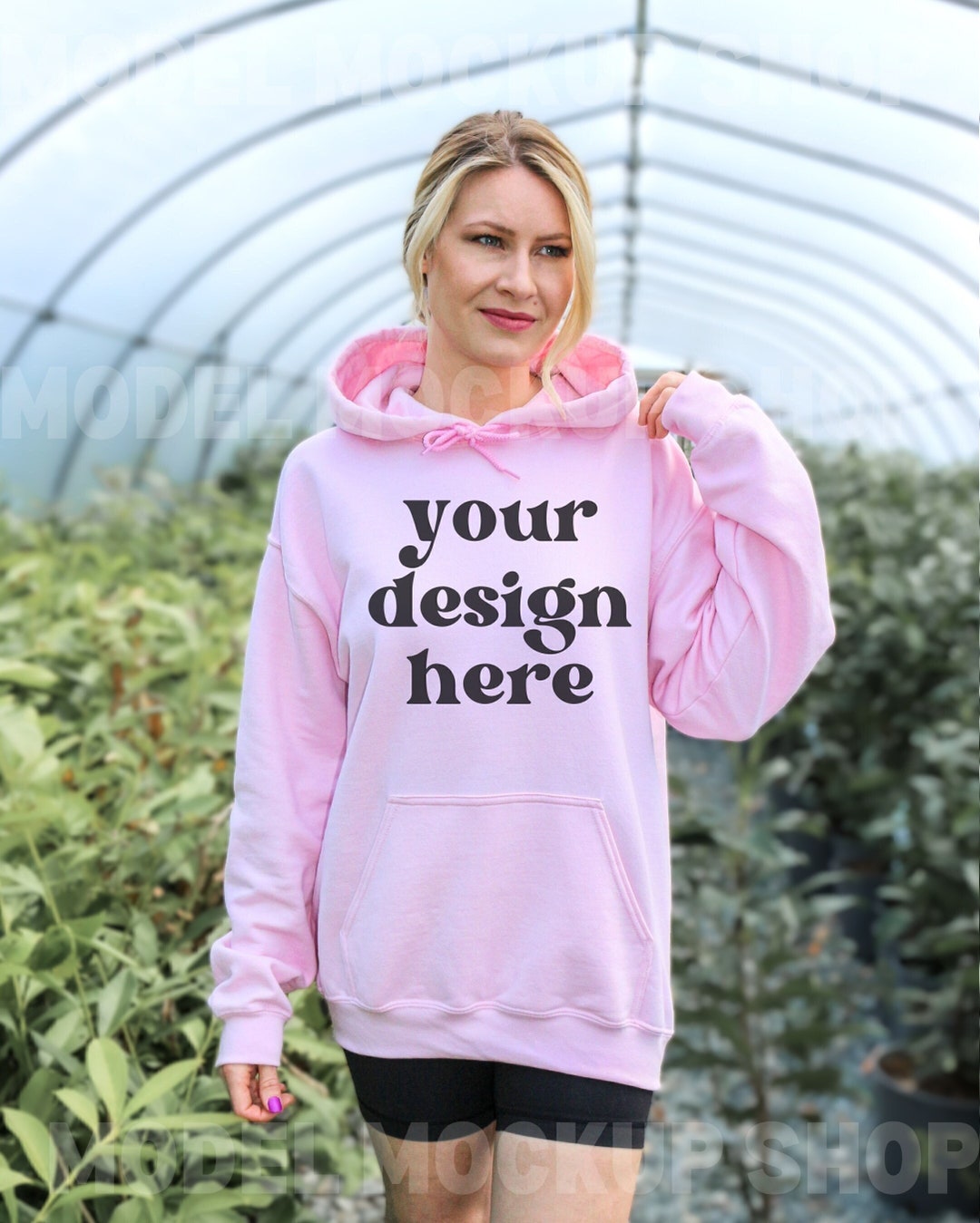 Gildan 18500 Light Pink Hoodie Mockup, Oversized Hoodie Mockup, Trendy ...