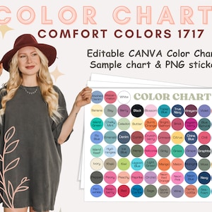 Comfort Colors 1717 Color Chart, Printify Users, Editable Canva ...