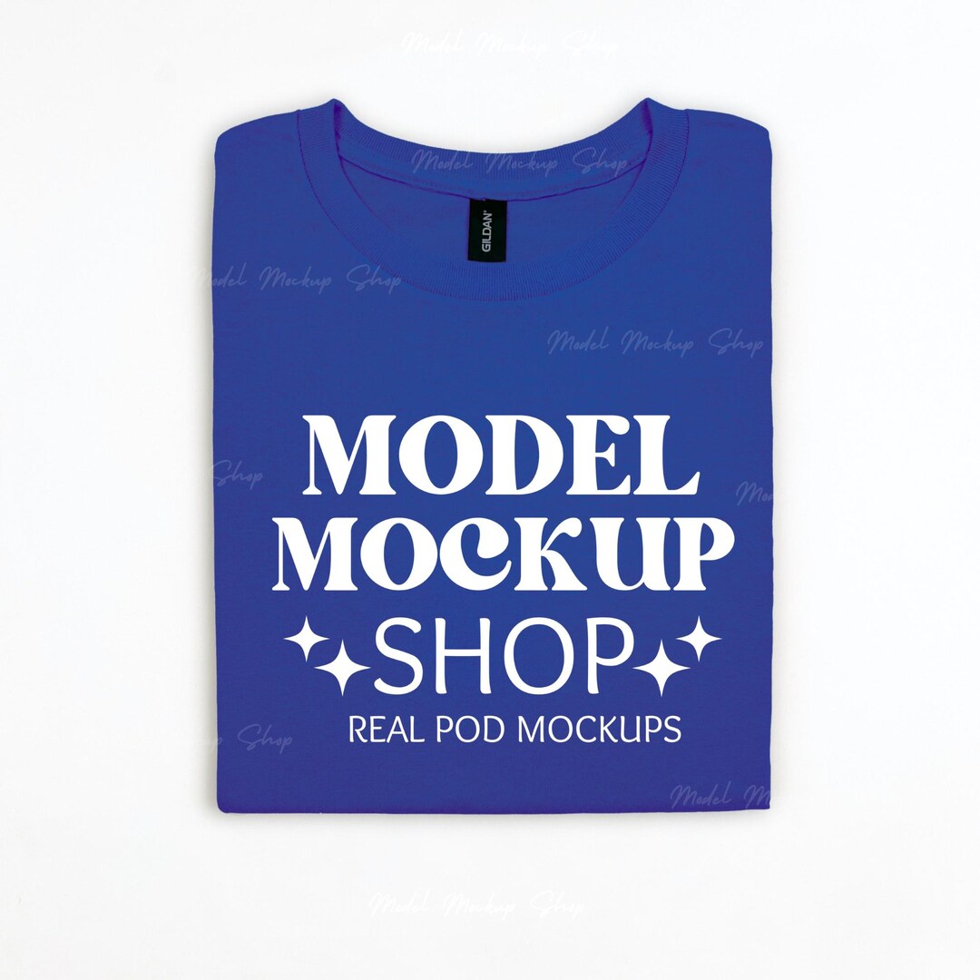 Gildan 5000 Cobalt Blue Flat Lay Mockup, 5000 Cobalt Flat Lay Shirt ...