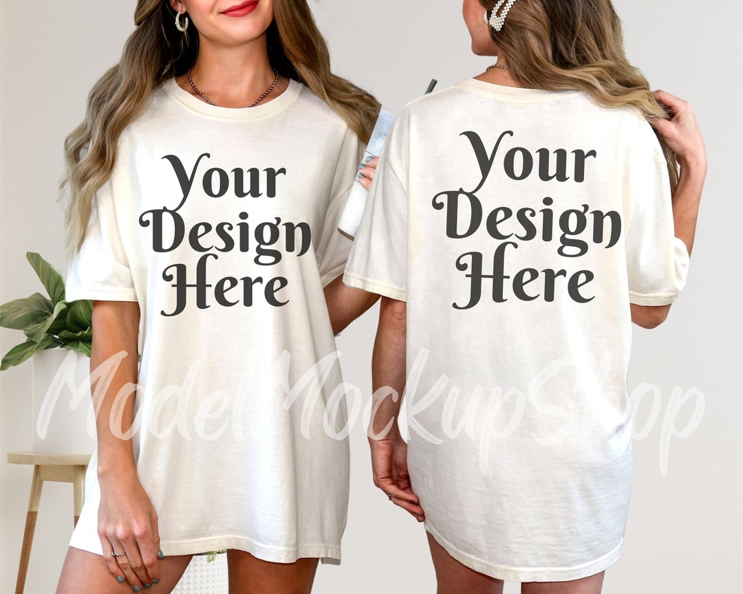 Comfort Colors C1717 Ivory Shirt Model Mockup | CC Ivory Tshirt ...