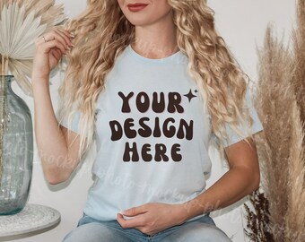 Heather Ice Blue Mockup - Etsy