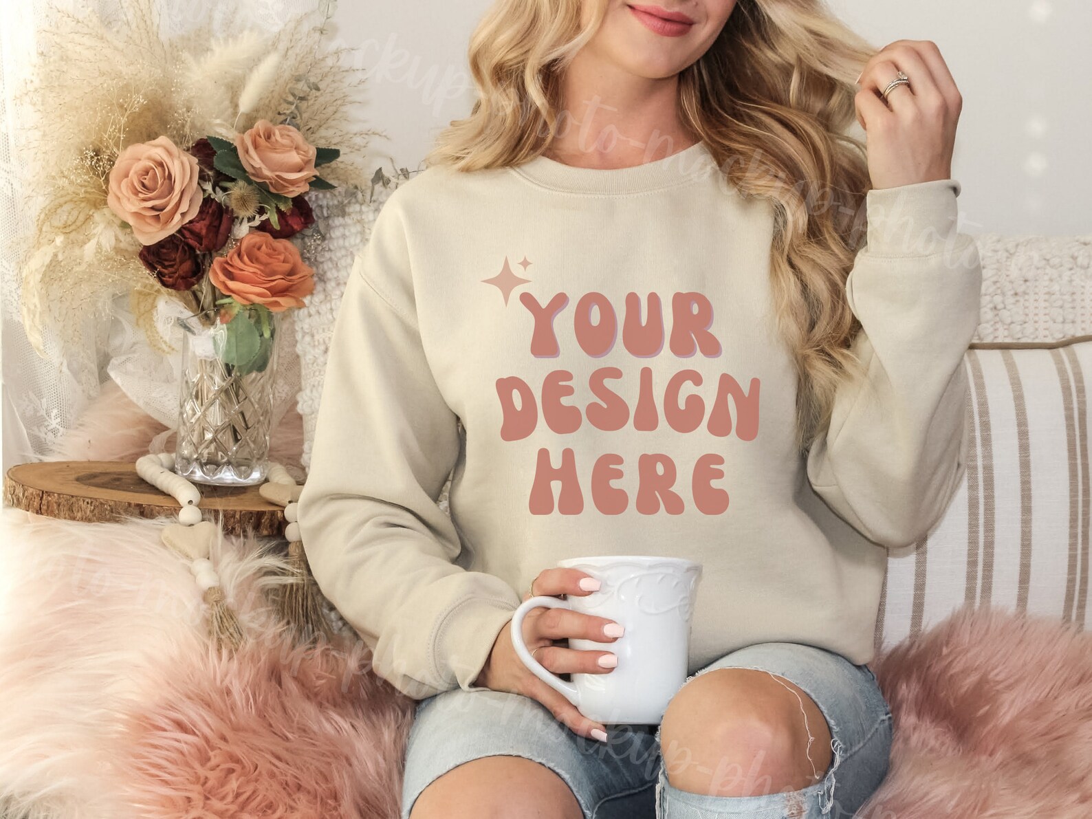 Gildan 18000 Sand Mockup Gildan Sand Sweatshirt Mockup - Etsy