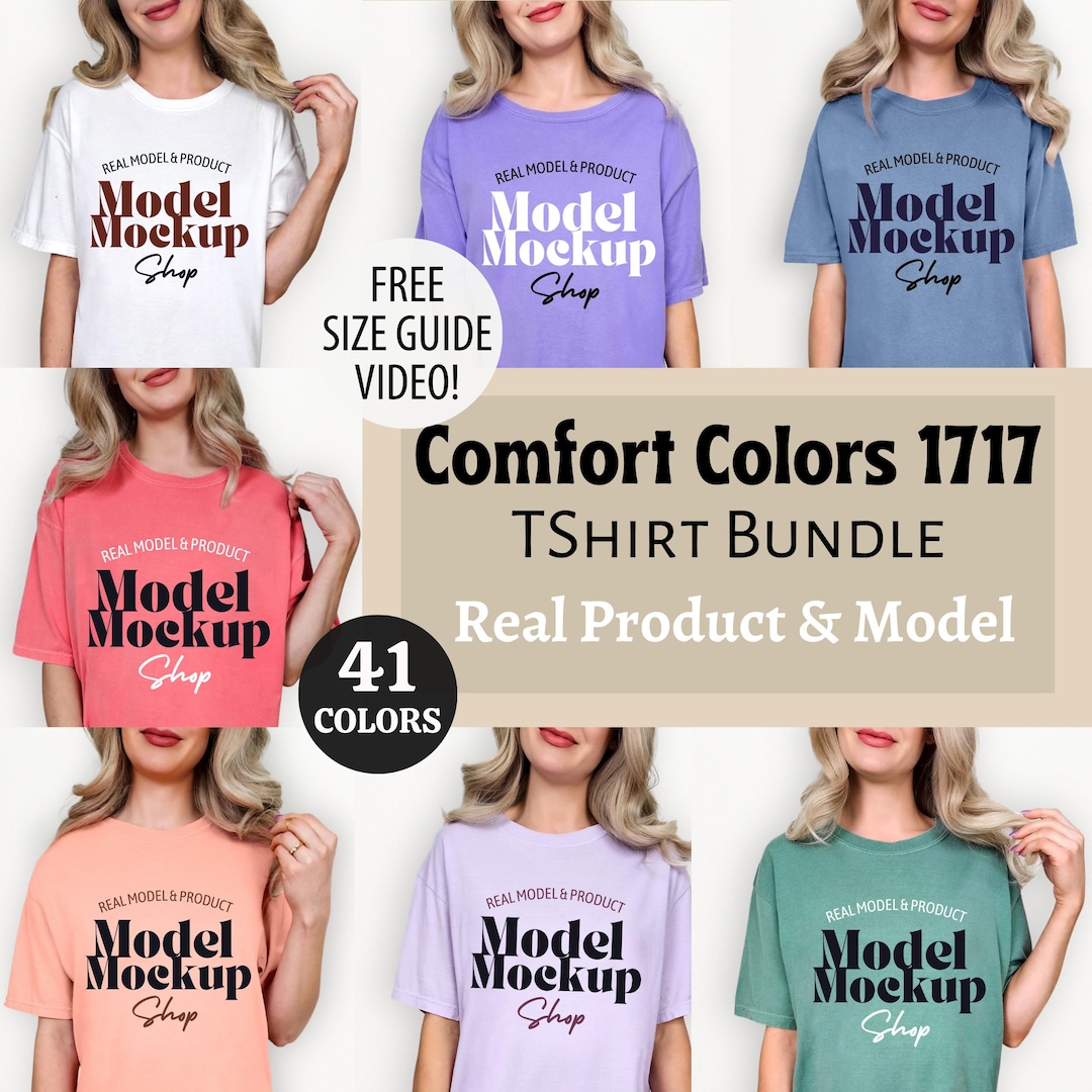 Comfort Colors 1717 Tshirt Mockup Bundle, CC1717 T-shirt Mockup Bundle ...